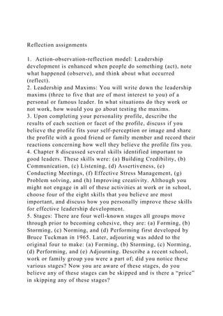 Reflection assignments1. Action-observation-reflection model.docx