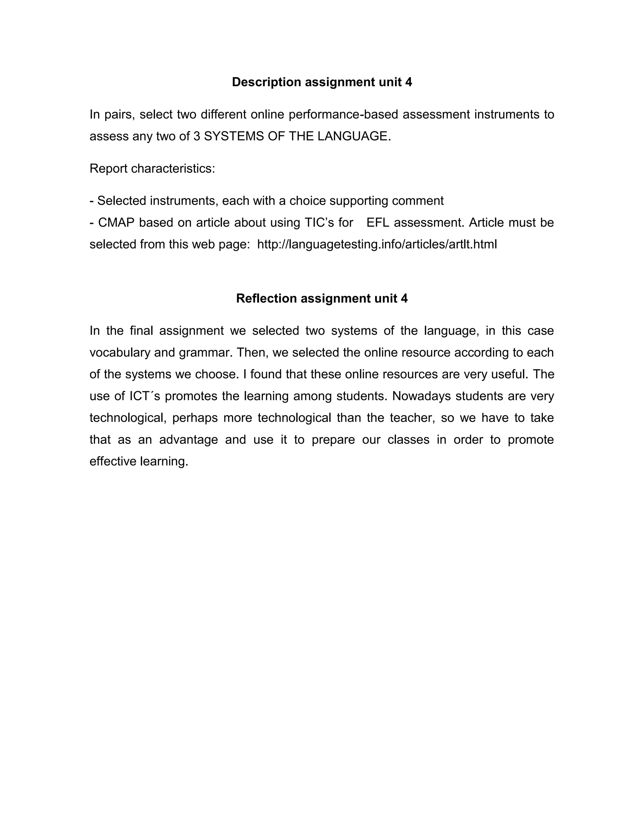 Reflection assignment unit 4 | PDF