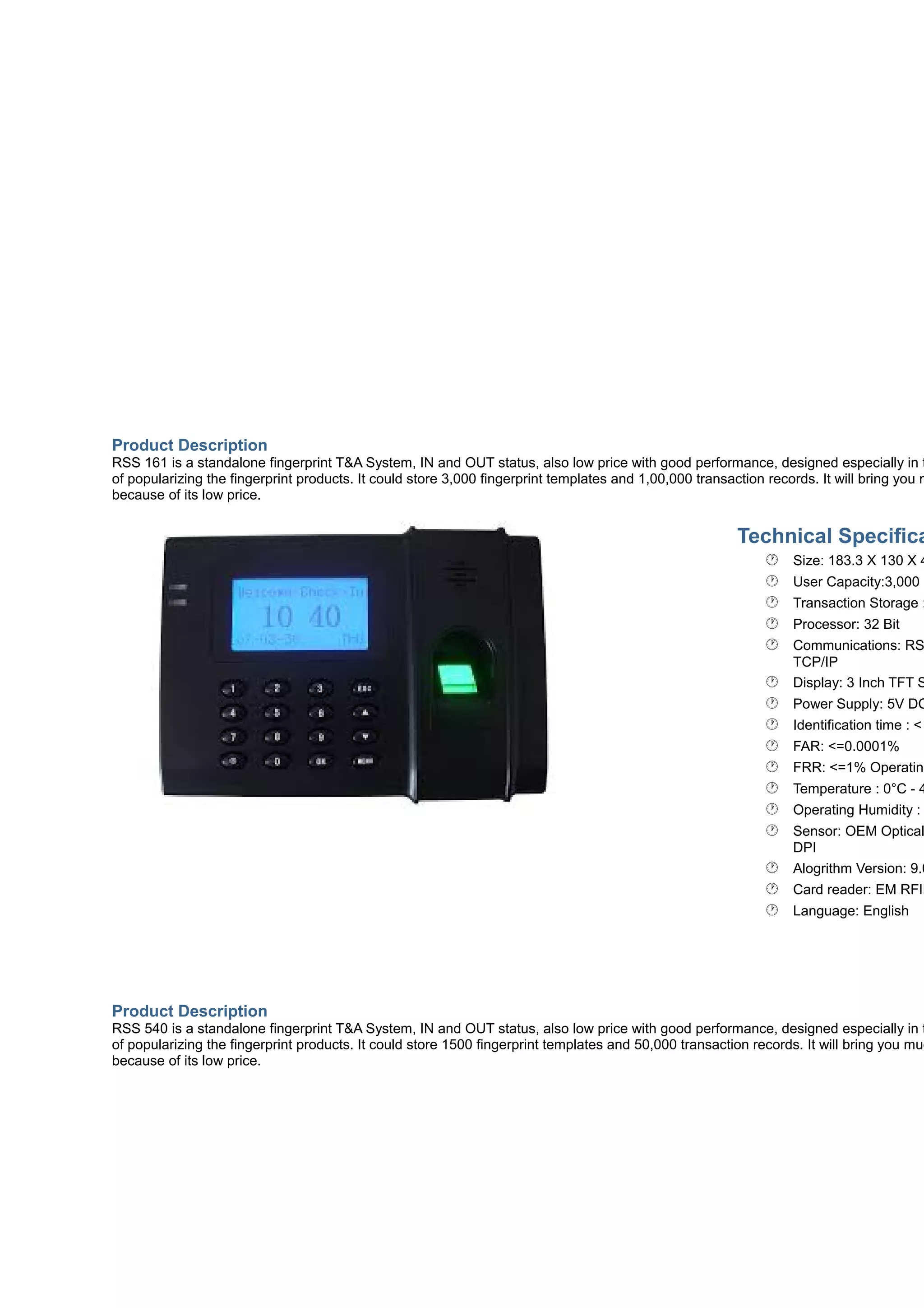 Reflection bio metric product brochure | PDF