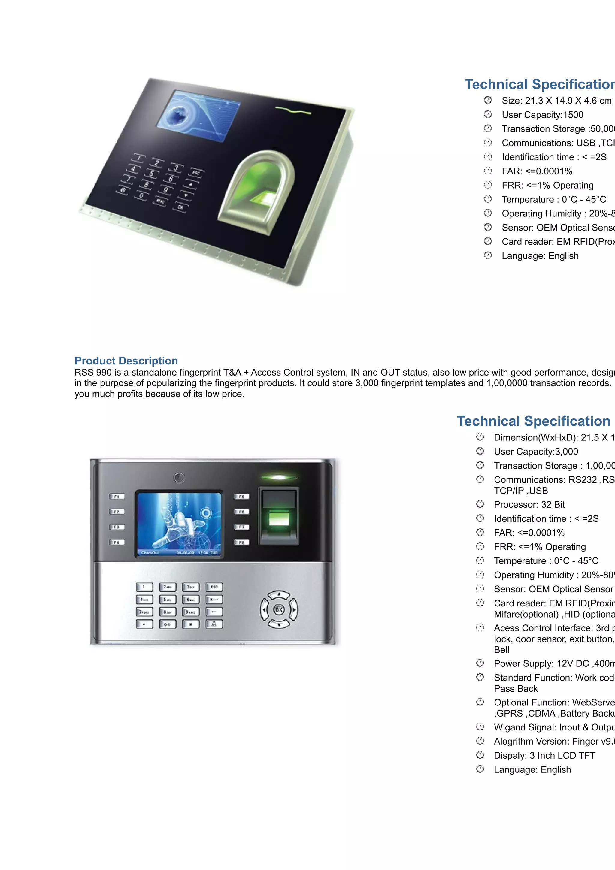 Reflection bio metric product brochure | PDF