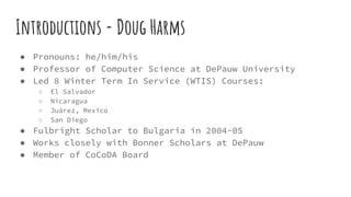 Reflection During Embedded Community Engagement Workshop | PPTX