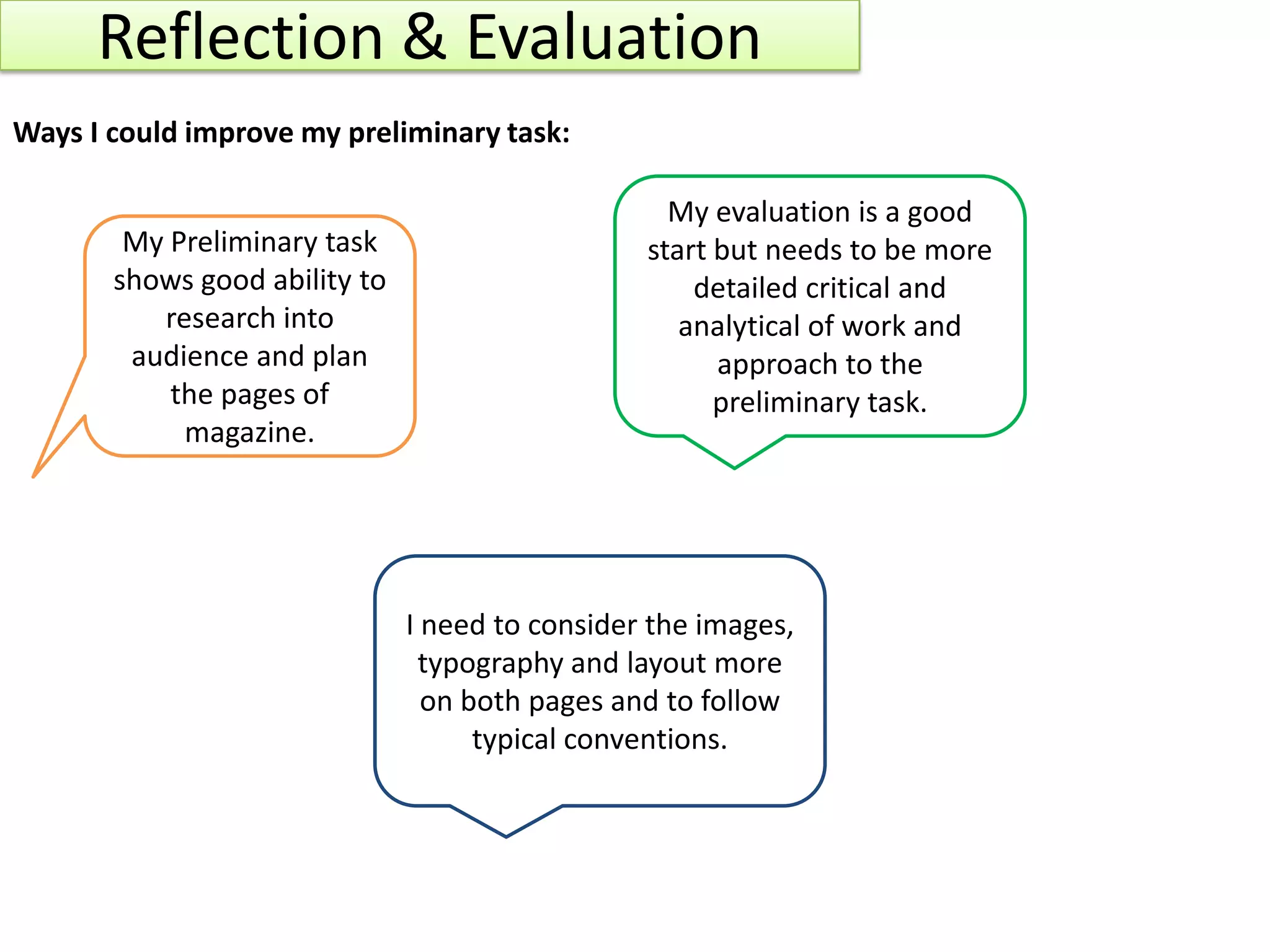Reflection & evaluation part one | PPT