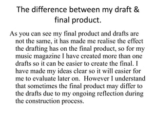 Reflection & evaluation part one | PPTX