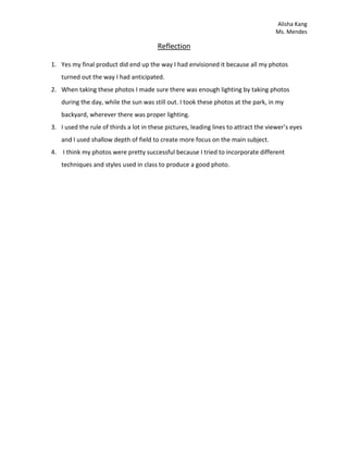 Reflection for summer theme summative | PDF