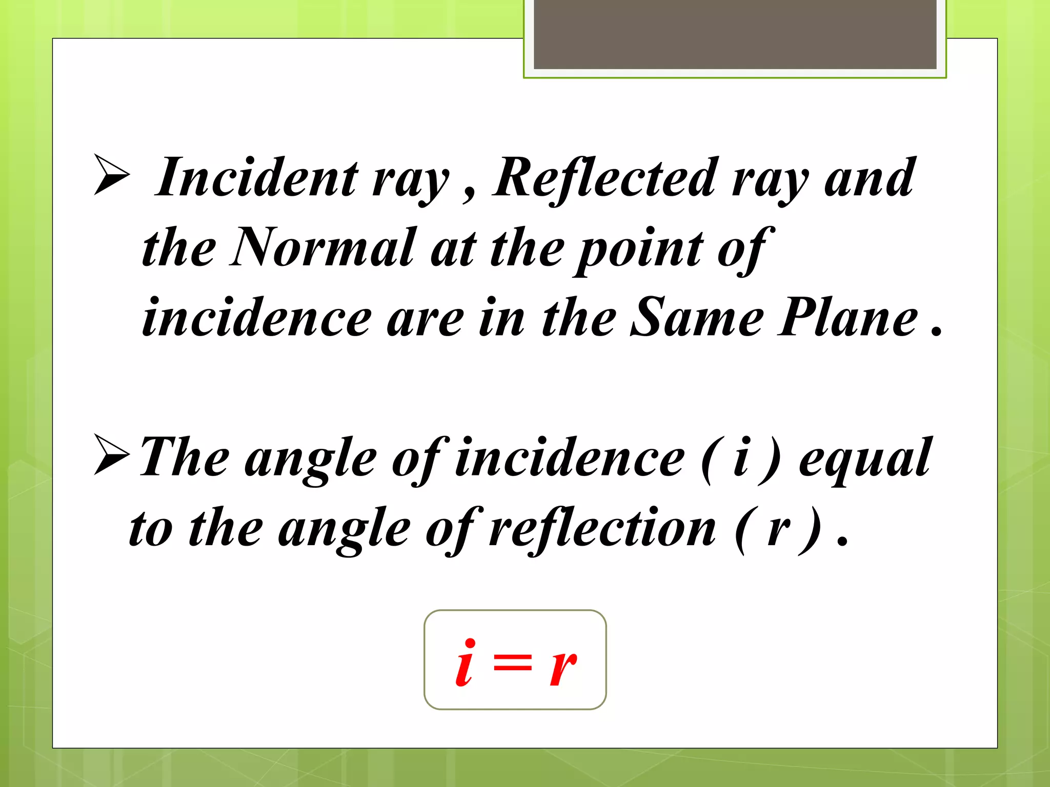 Reflection from a spherical mirror | PPTX