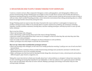 My Design Thinking Reflection | PDF