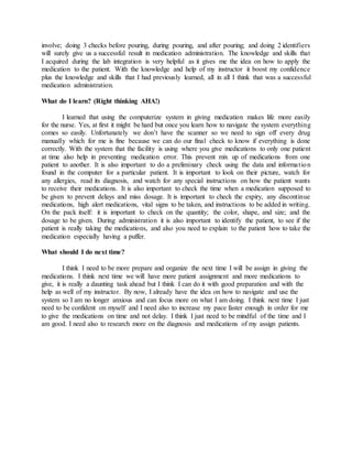 Reflection medication administration | DOCX