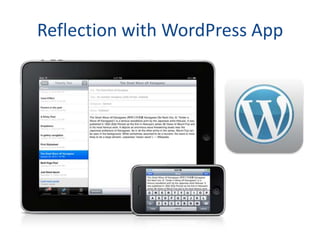 Reflection & mobiles SC2012 | PPT