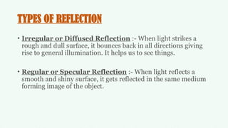 reflection of light POWERPOINT PRESENTATION | PPTX | Physics | Science