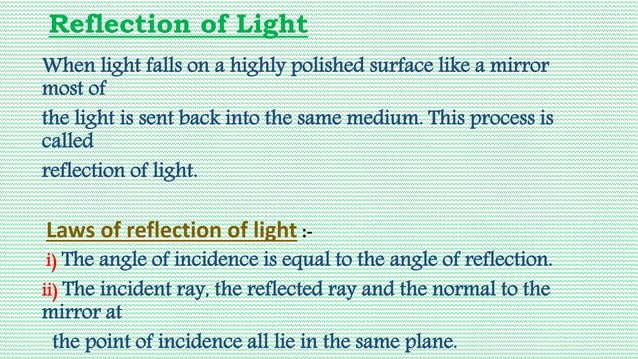 Reflection of light | PPTX | Physics | Science