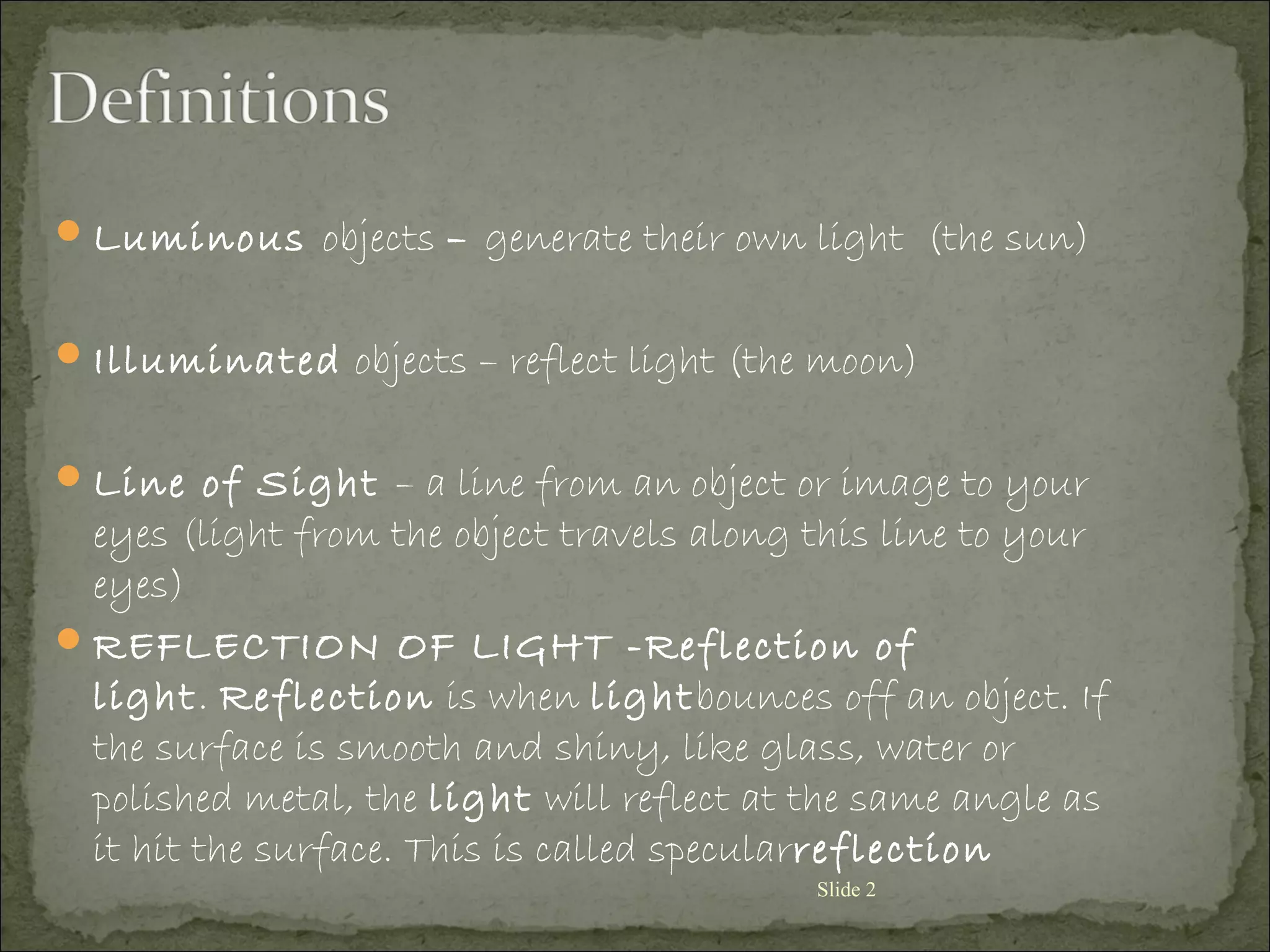 Reflection of light | PPT