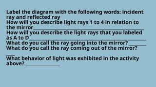 physical sci Reflection of Light (1)pptx | PPTX