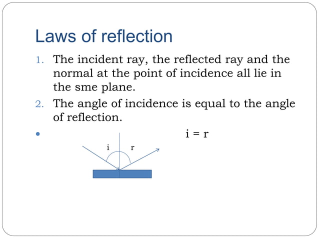 Reflection of light at plane or curved surfaces | PPTX | Physics | Science