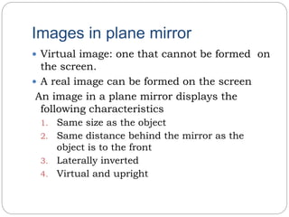 Reflection of light at plane or curved surfaces | PPTX