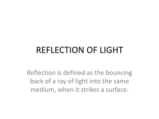 Reflection of light | PPTX