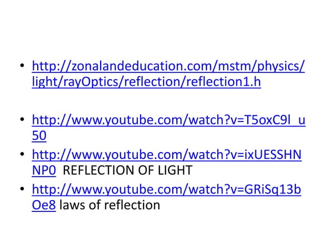 Reflection of light | PPTX | Physics | Science