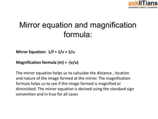 Reflection of Light by Spherical Mirrors | Physics | PPTX