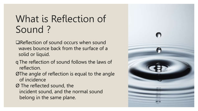 Reflection of Sound.................................... | PPTX ...