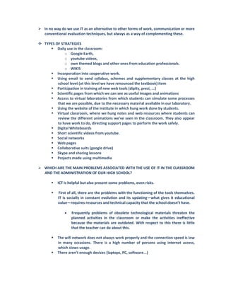 REFLECTION OF TEACHING ON THE USE OF ICT IN CLASSROOM | PDF