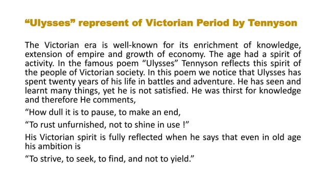 Reflection of victorian age through the poets and | PPT