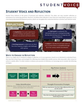 Reflection one pager v.1 | PDF