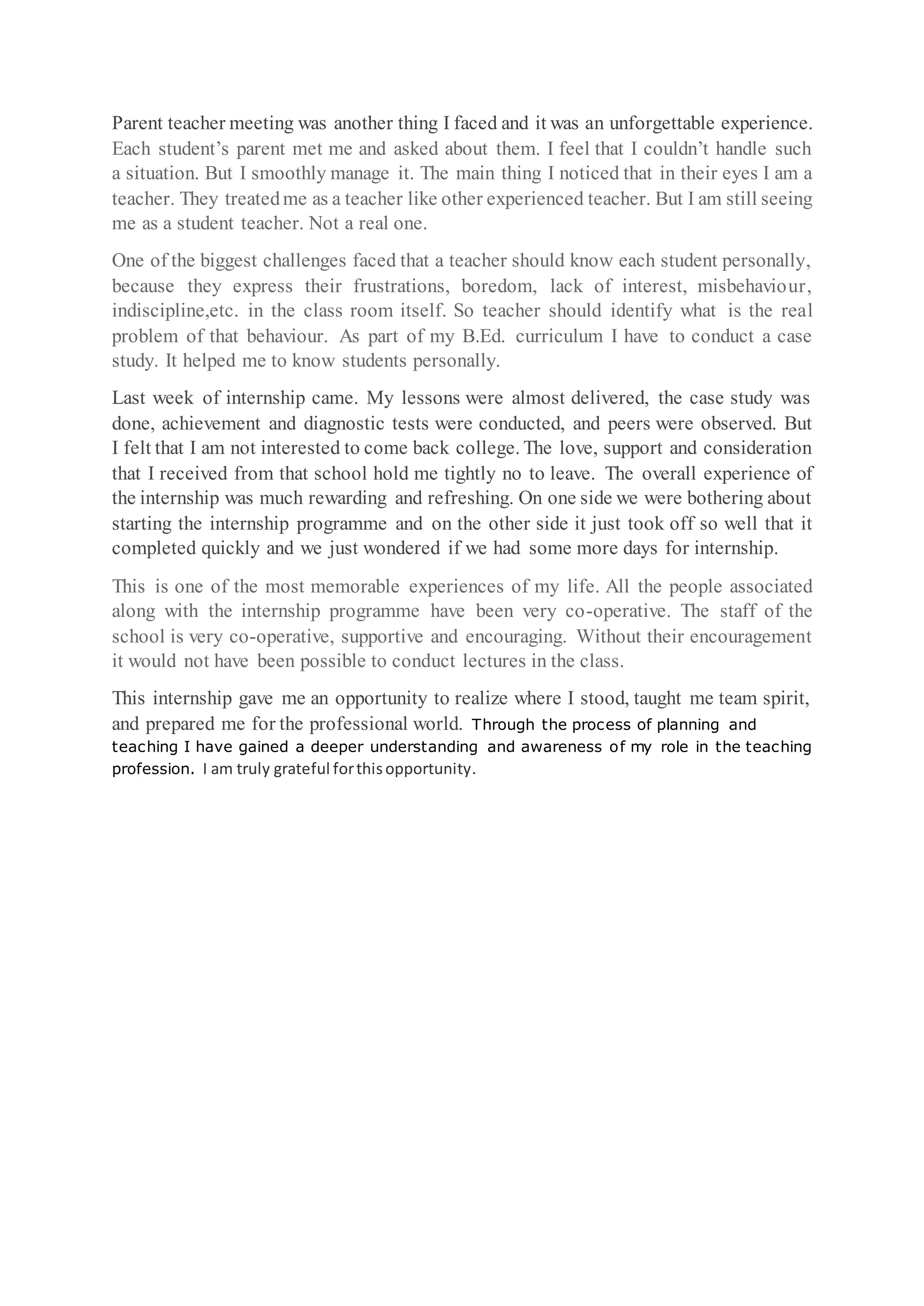 Reflection on my experience as a commerce teacher during internship ...