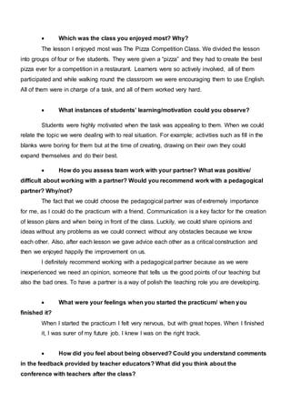 Reflection on my practicum experience agustina sarmiento | DOCX ...