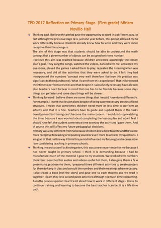 Reflection on primary school period | PDF