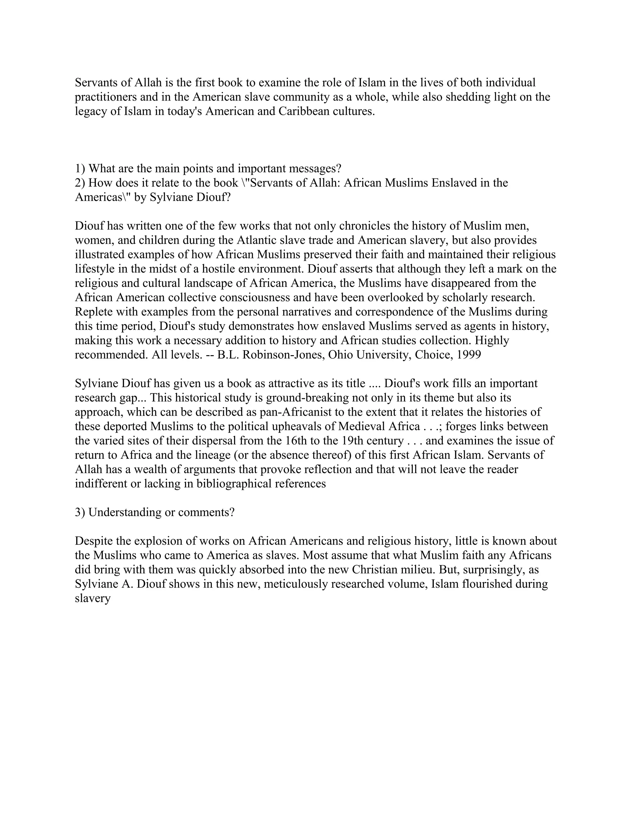 Reflection on prince among slaves | DOC