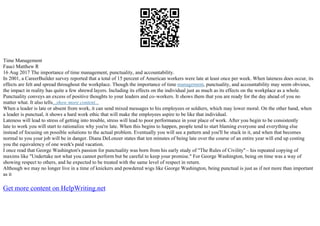 Reflection On Punctuality | PDF