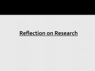 Reflection on research | PDF