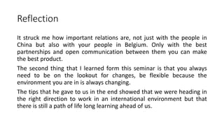 Reflection on seminar attendence | PPTX