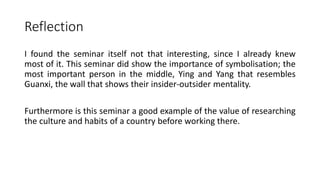 Reflection on seminar attendence | PPTX