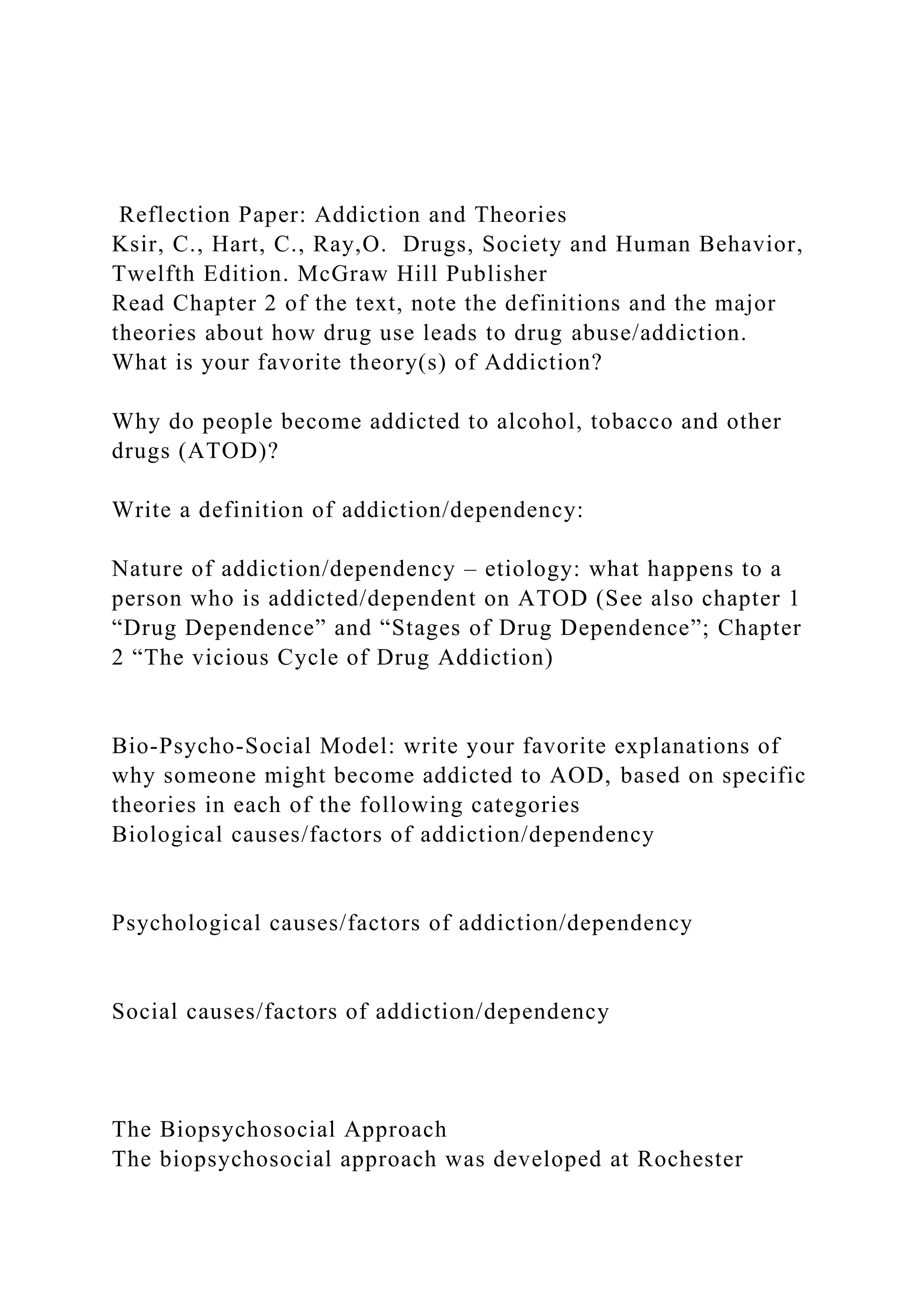 Reflection Paper Addiction and Theories Ksir, C., Hart, C.,.docx