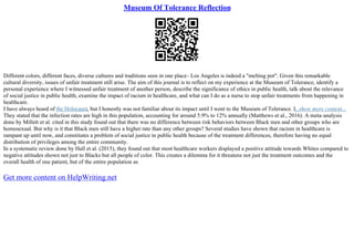 Reflection Paper On Museum Of Tolerance | PDF