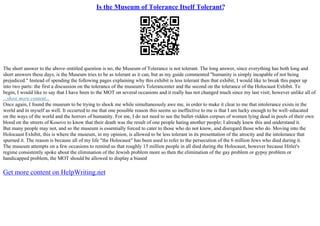 Reflection Paper On Museum Of Tolerance | PPT