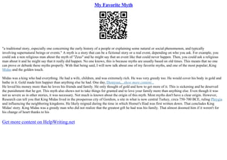 Reflection Paper On Myth | PPT