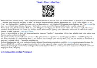 Reflection Paper On Theatre | PDF