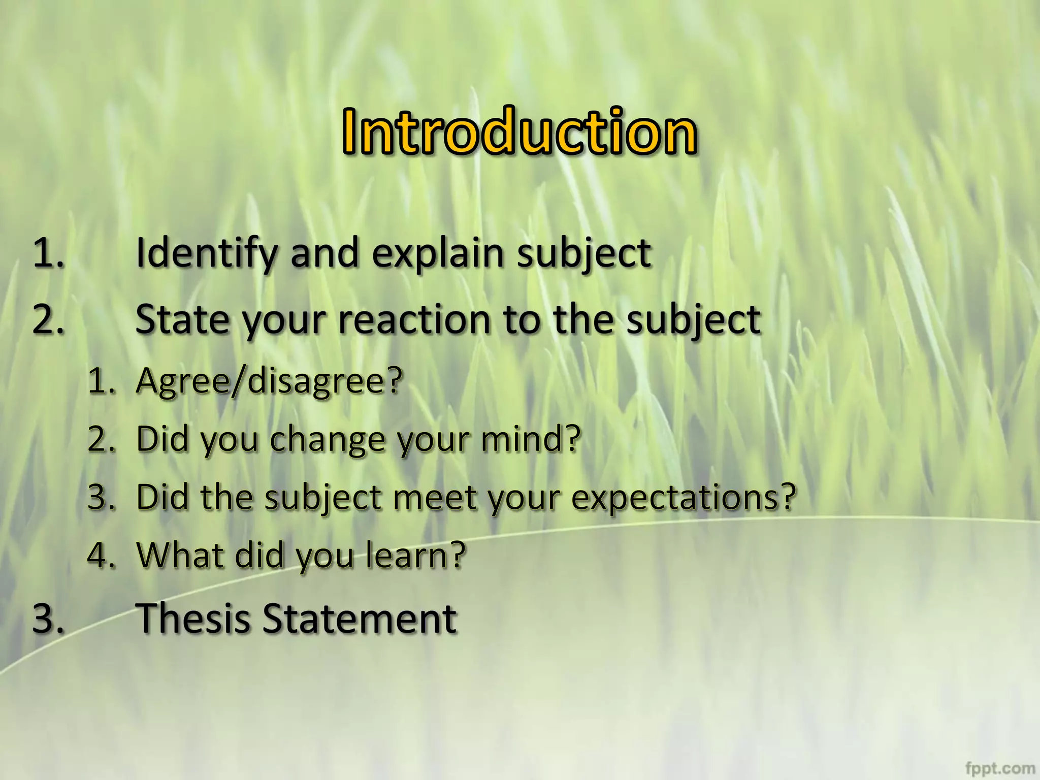 Reflection paper outline | PPT