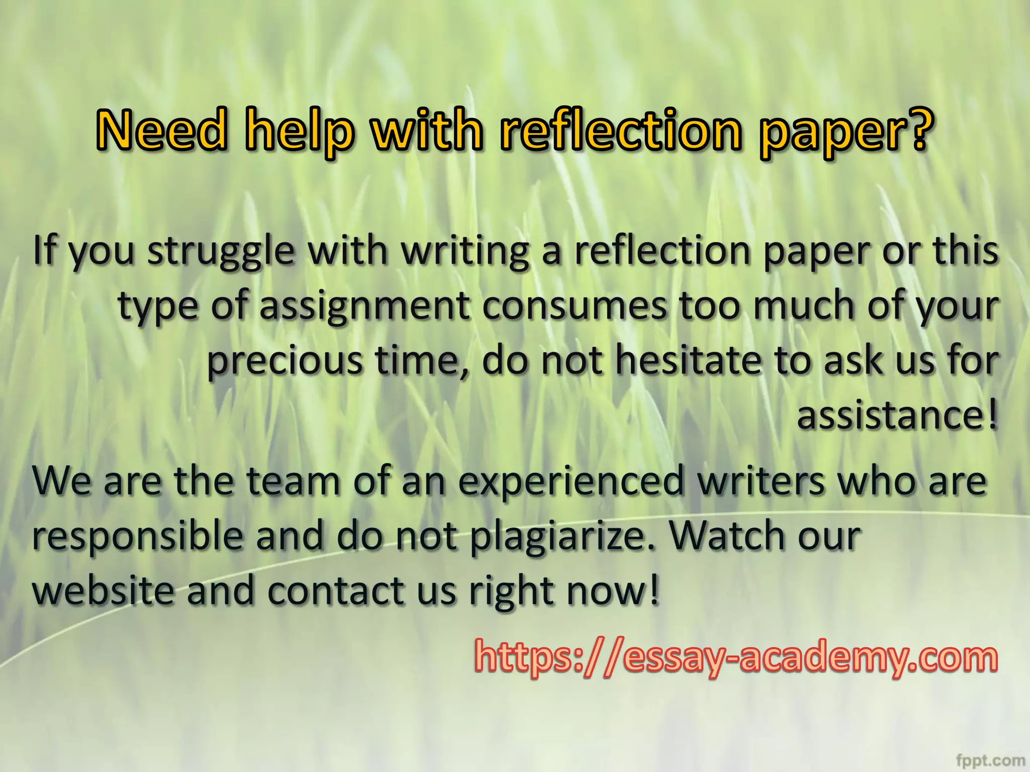 Reflection paper outline | PPT