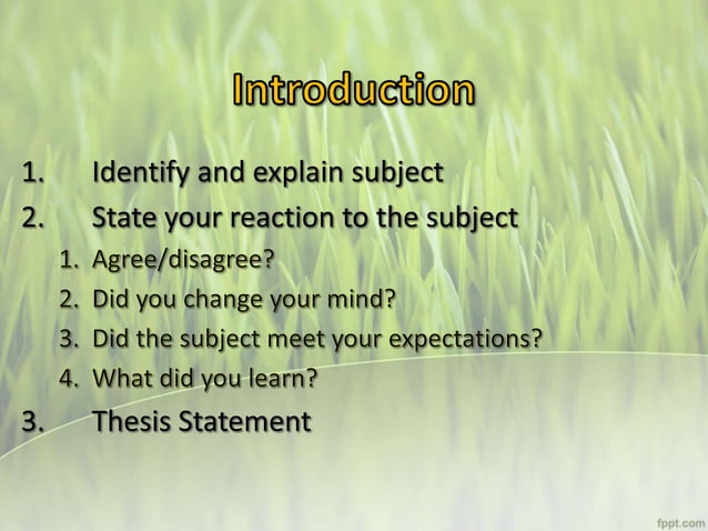 Reflection paper outline | PPTX