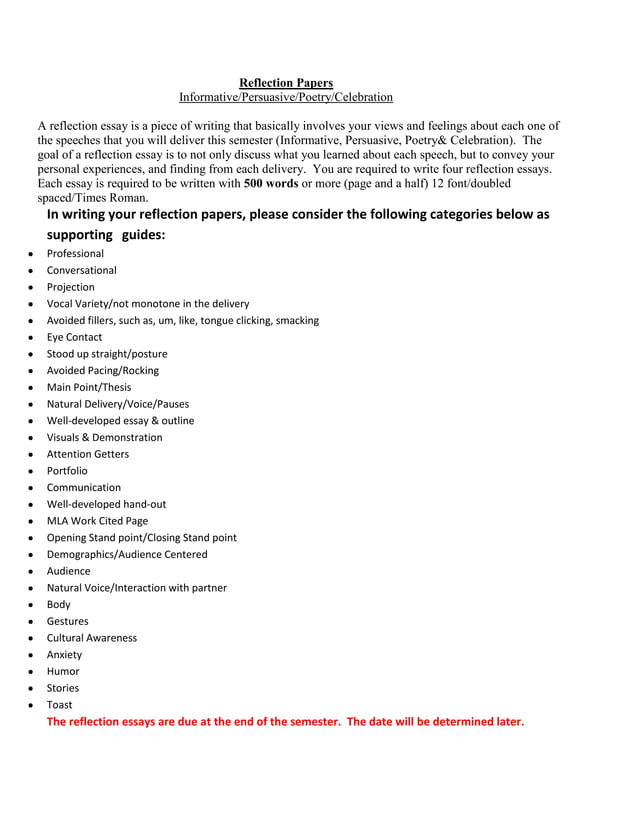 Reflection papers 2013 | PDF