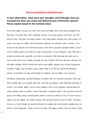 Reflection Essay Packet | DOCX | Homework and Study | Education