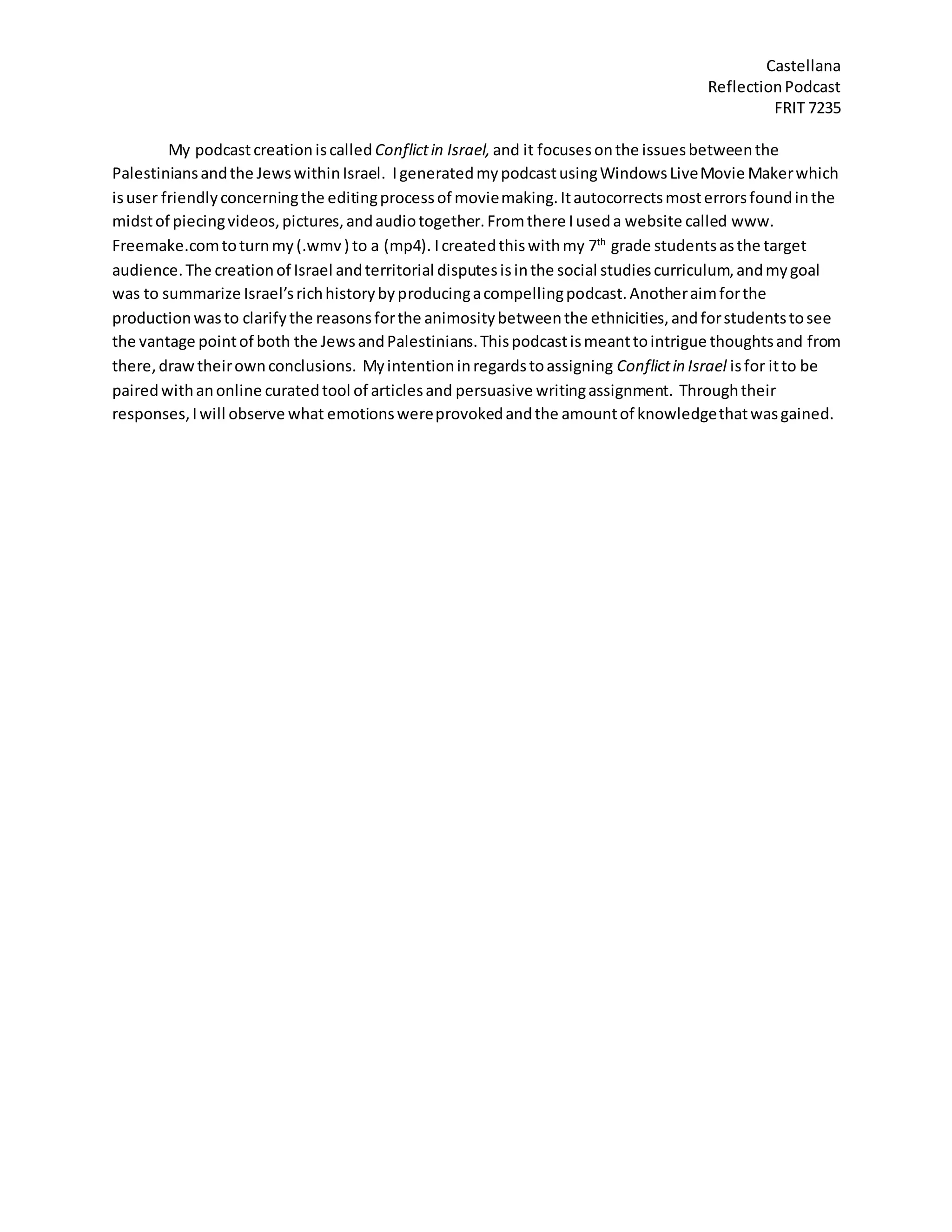 Reflection podcast | PDF