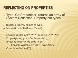 Reflection power pointpresentation ppt | PPTX | Programming Languages | Computing