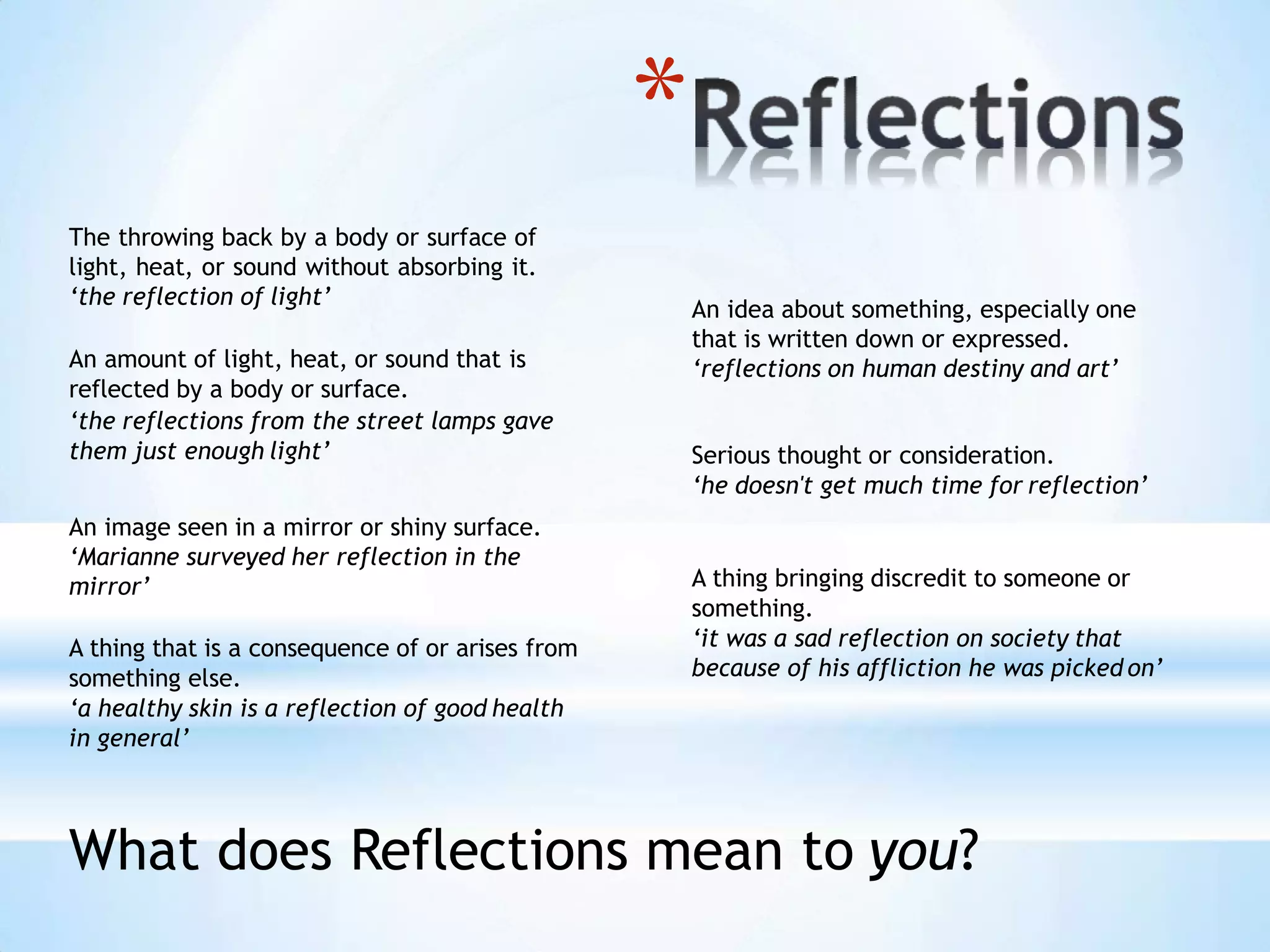 GCSE ESA 2019_Reflection | PPTX
