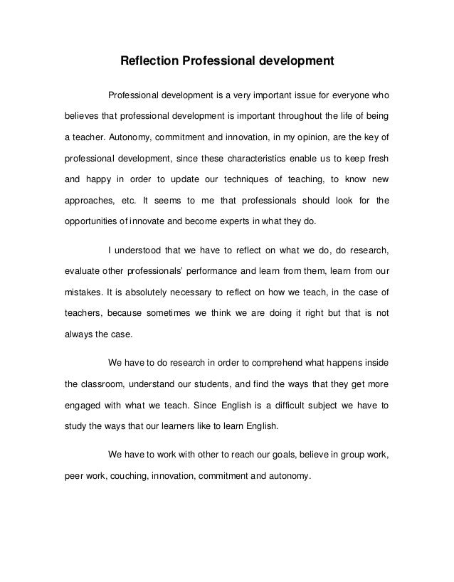 Reflection professional