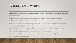 An overview of ENC 1143: Writing with Evidence and Style | PPT