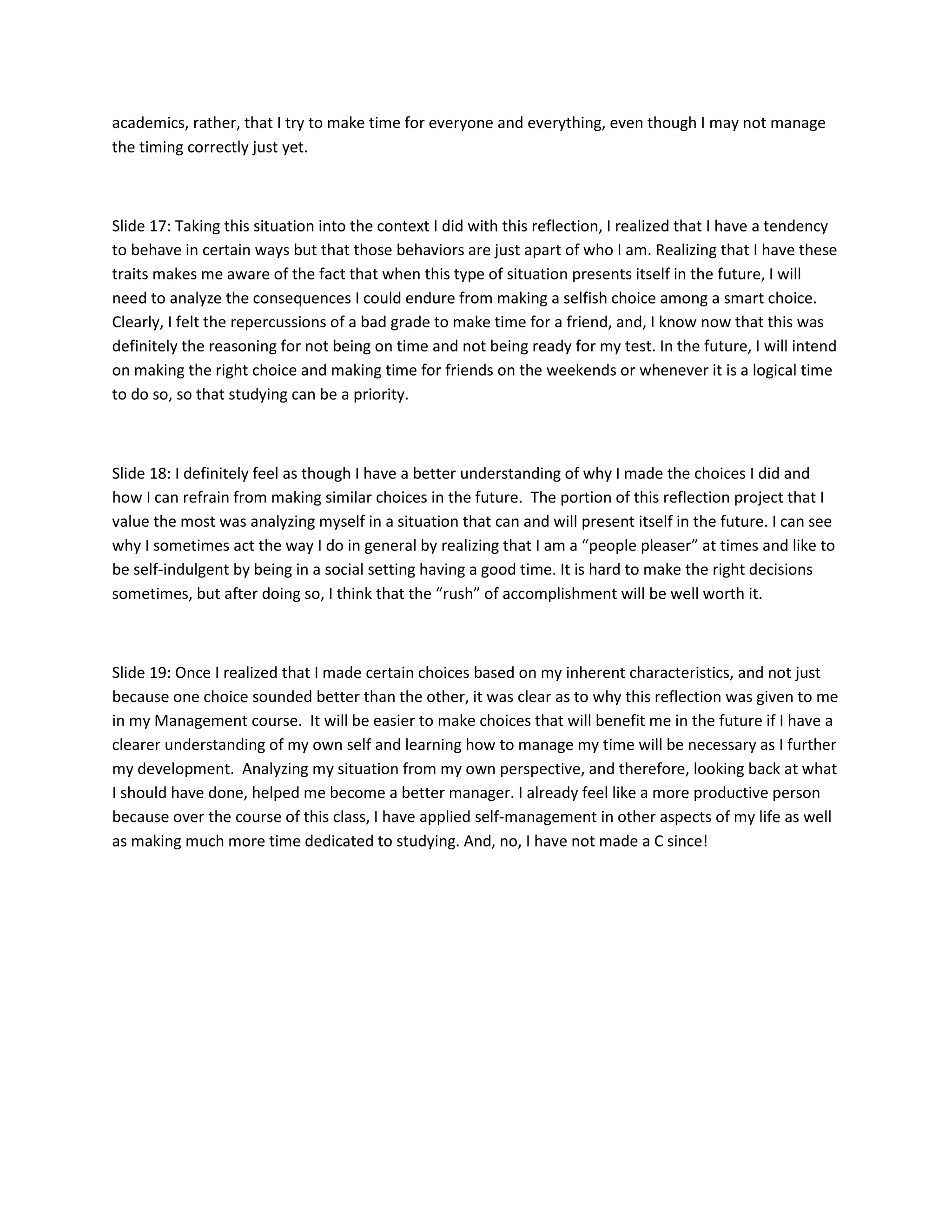 Reflection project presentation | DOCX