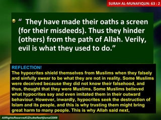 Reflection Quran Surah Munafiqun(63)I | PPT